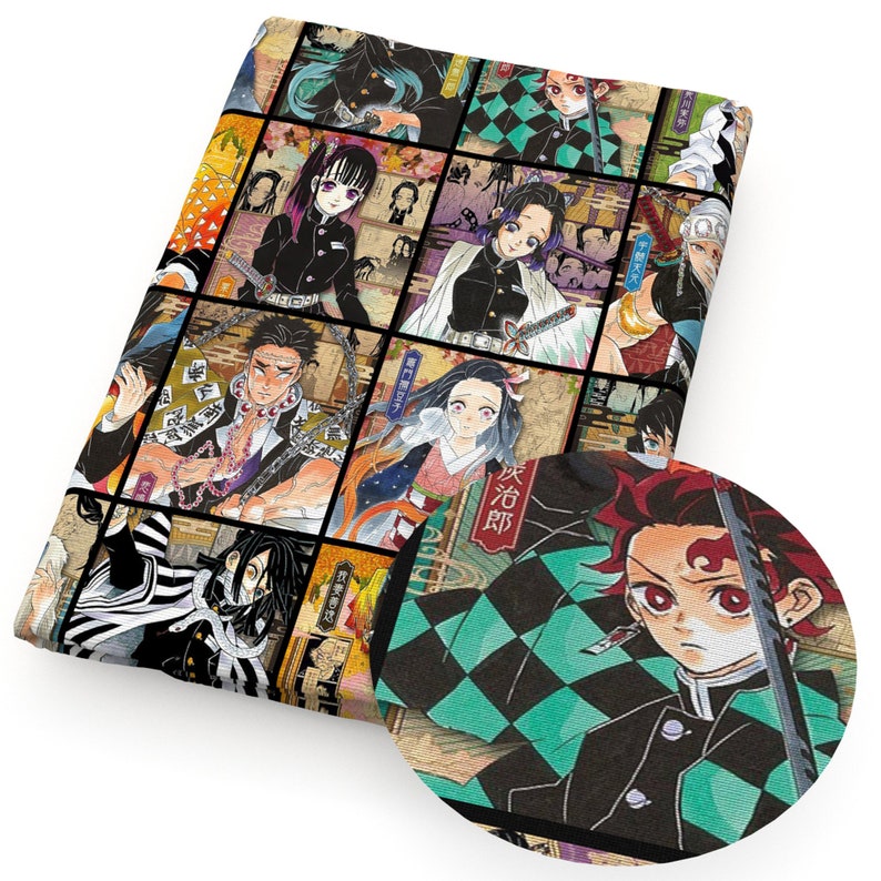 Japanese Anime Fabric Cartoon Anime Polyester Cotton Fabric by the Half ...