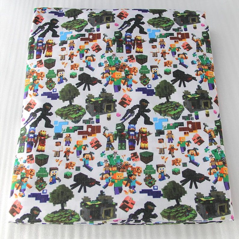 Minecraft Fabric Video Game Fabric Fun Game Fabric Cartoon Anime ...