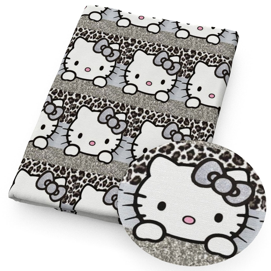 Hello Kitty Fabric Cartoon Anime Polyester Cotton Fabric by the Half ...