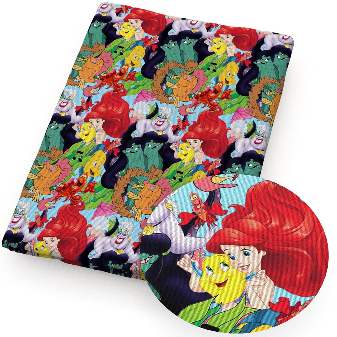 The Little Mermaid Fabric Ursula Fabric Disney Princess Fabric Ariel ...