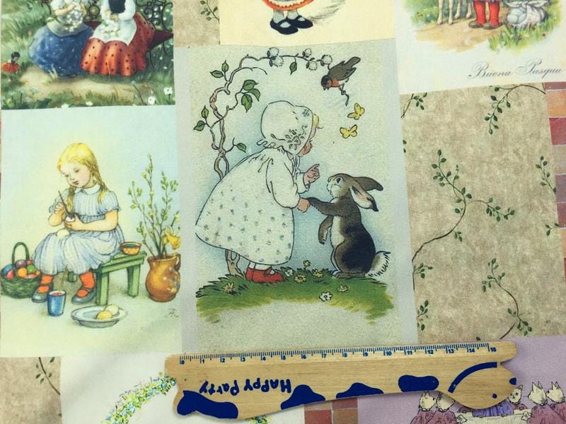 Vintage Fairy Tale Fabric Cartoon 100% Cotton Fabric by the Half Yard ...