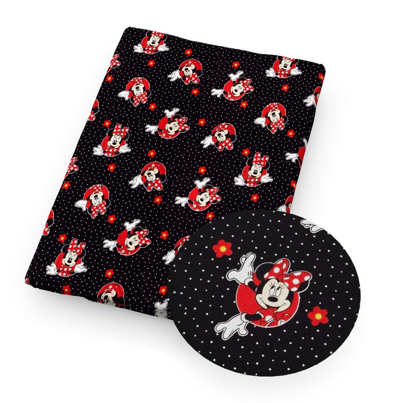 Disney Mickey Minnie Mouse Fabric Cartoon Anime Polyester Cotton Fabric ...