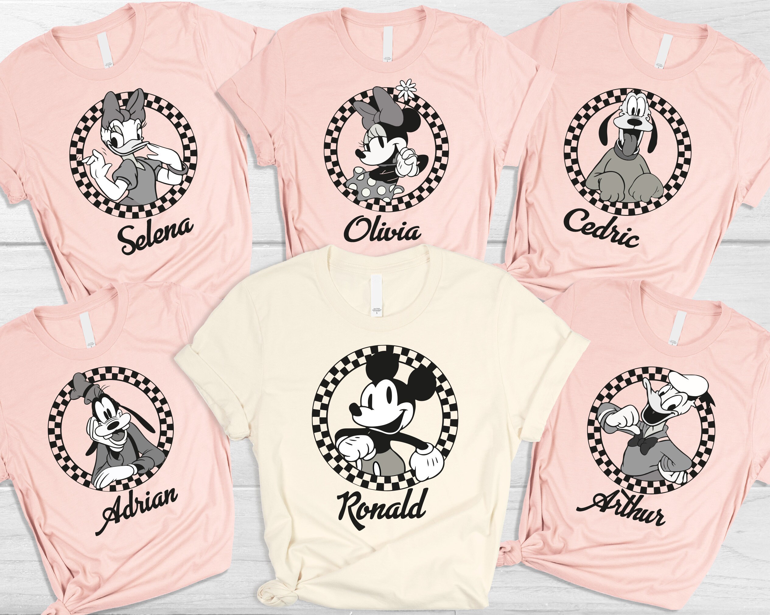 Disney Checkered Shirt, Retro Mickey and Friends Shirt, Disney Family ...