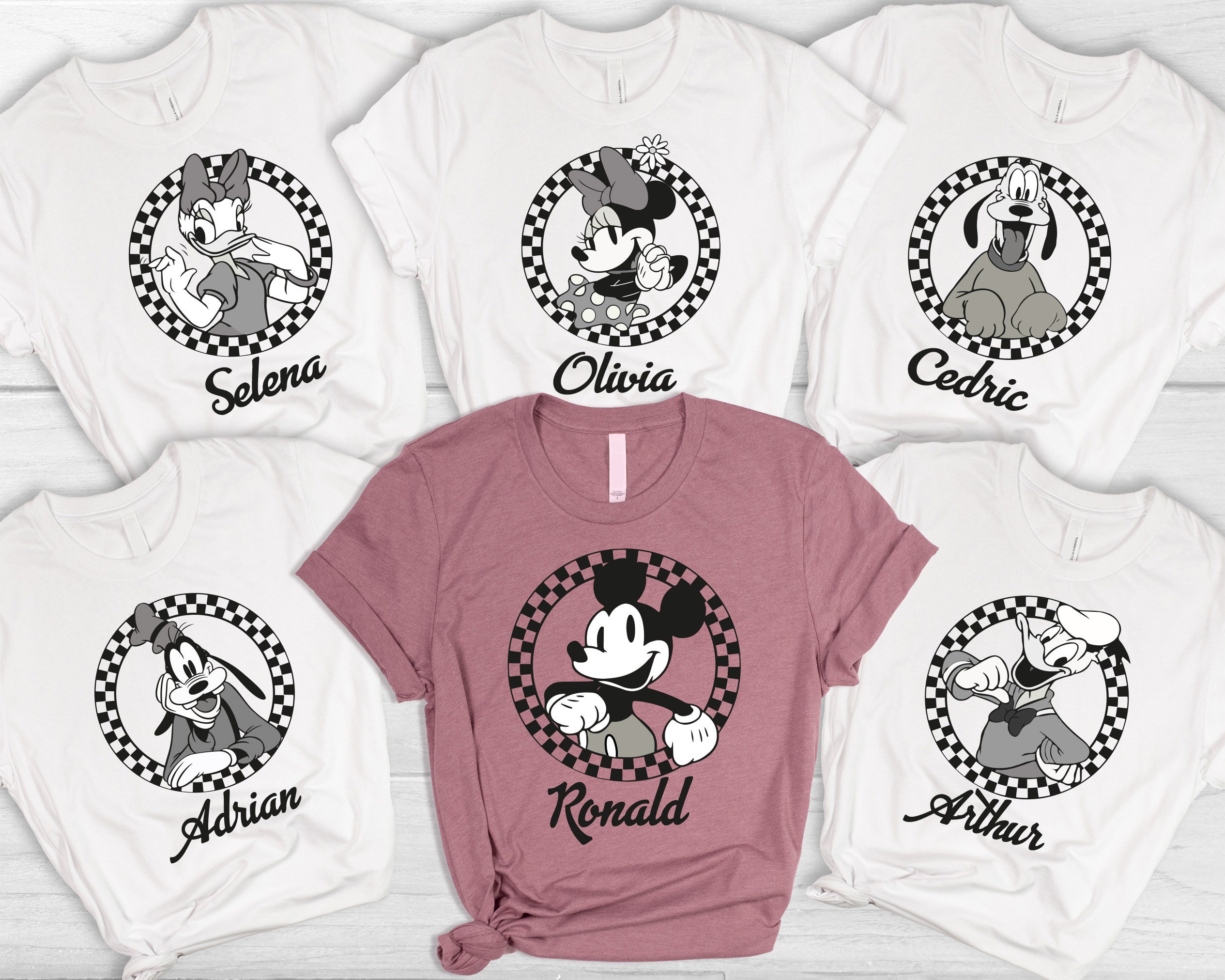 Disney Checkered Shirt, Retro Mickey and Friends Shirt, Disney Family ...