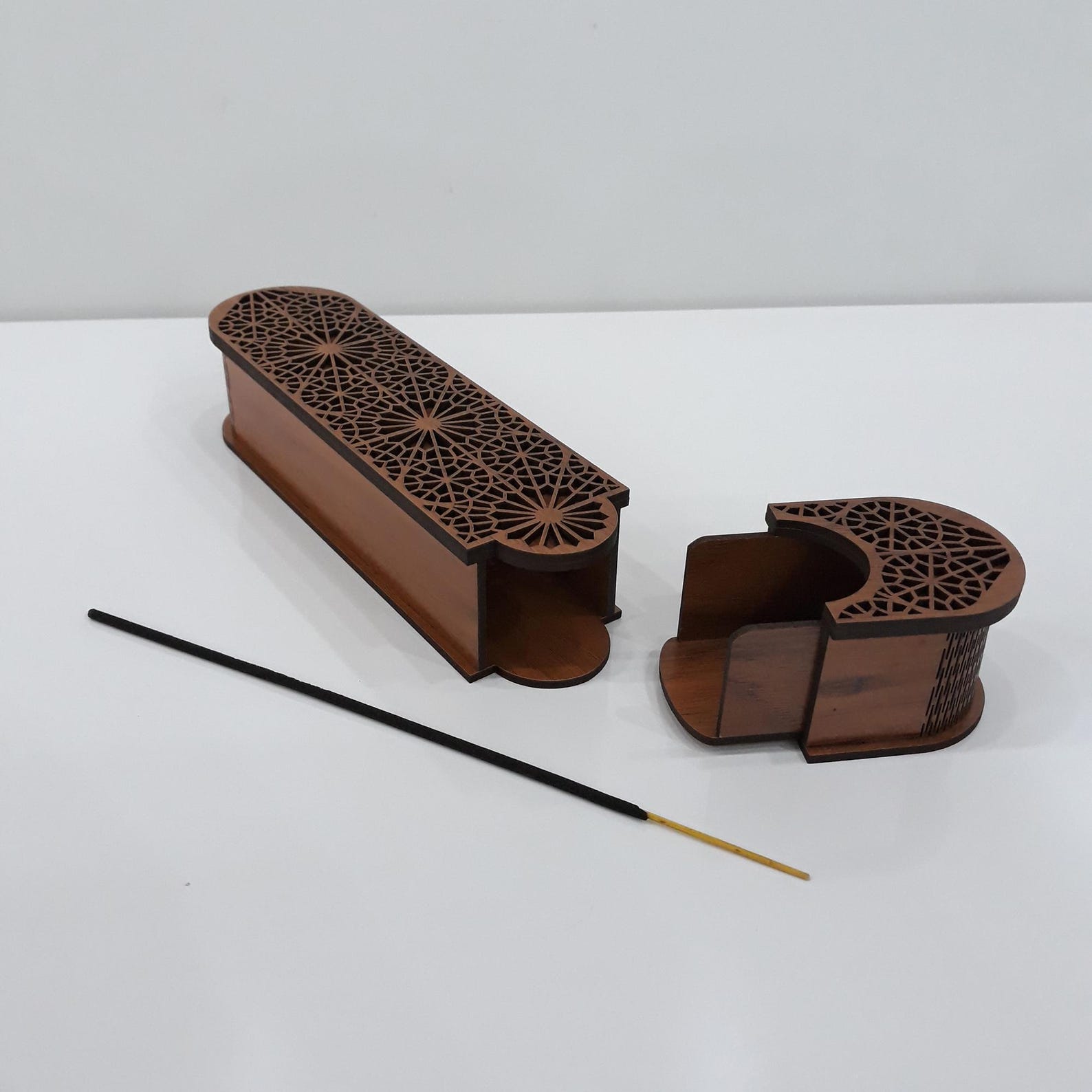 Wooden Incense Holder With Ash Catcher and Sliding Door Laser Cut File ...