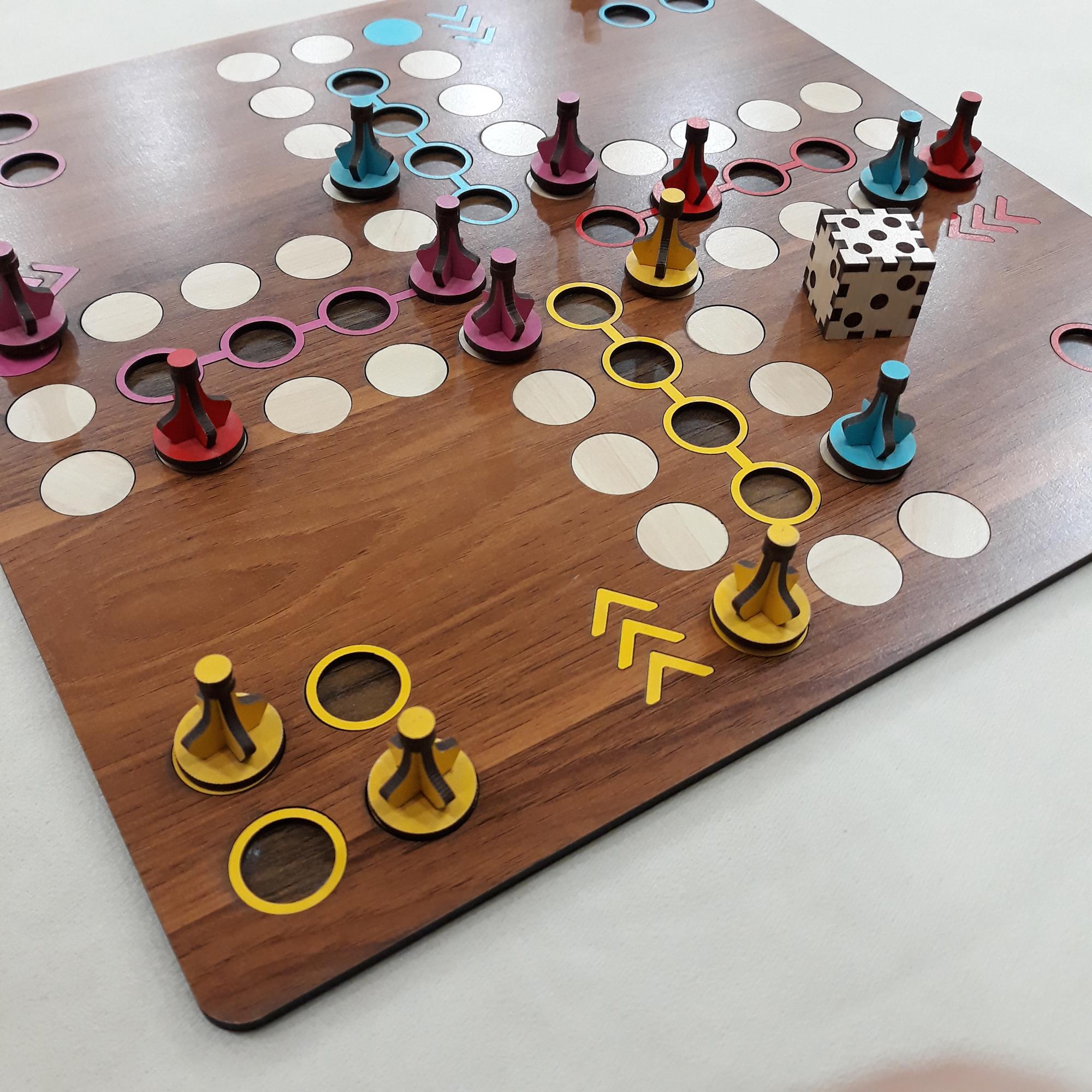 Ludo Board Game Laser Cut File, 3mm 4mm 1/8inch Wooden Ludo Family ...