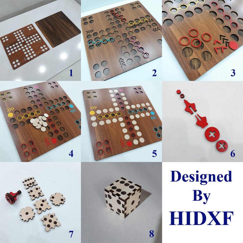 Ludo Board Game Laser Cut File, 3mm 4mm 1/8inch Wooden Ludo Family ...