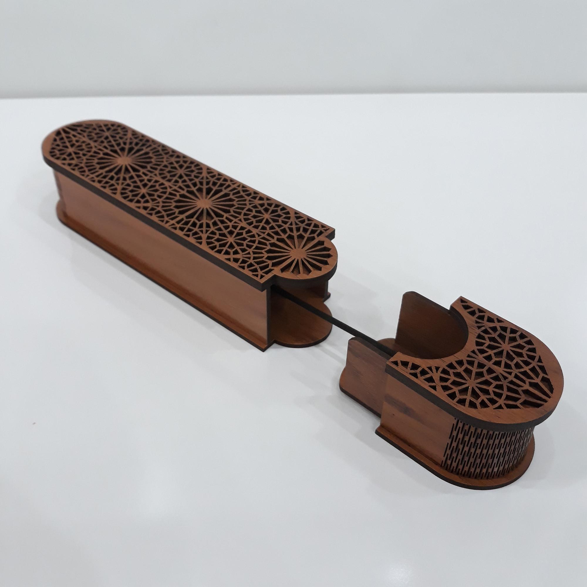 Wooden Incense Holder With Ash Catcher and Sliding Door Laser Cut File ...
