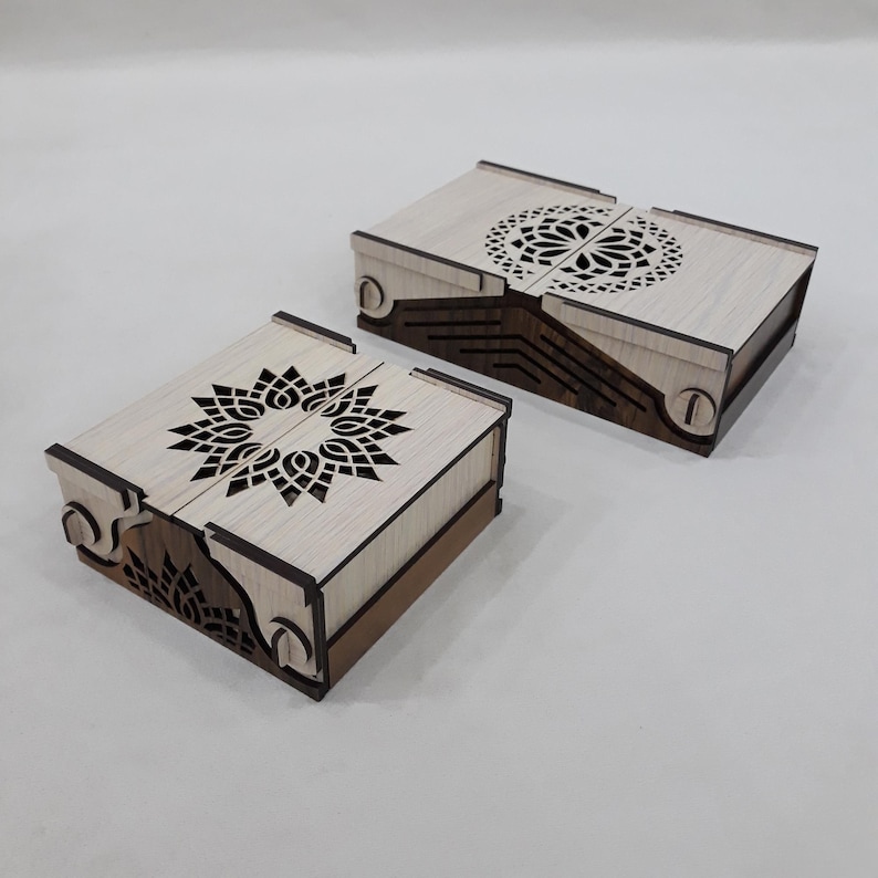 Laser Cut Gift Box in 2 Size With Lid, 3mm 1/8inch Wooden Gift Box ...