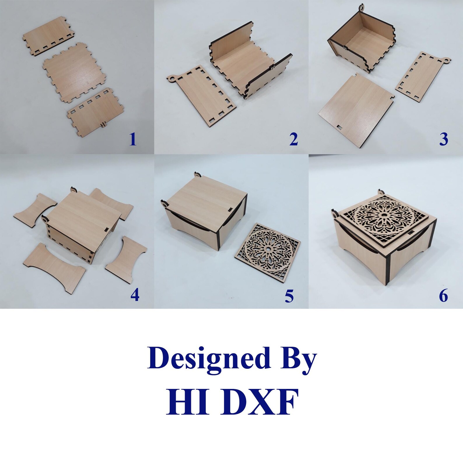 Laser Cut Wooden Gift Box With Flapping Lid in 2 Different Size, 3mm 1 ...