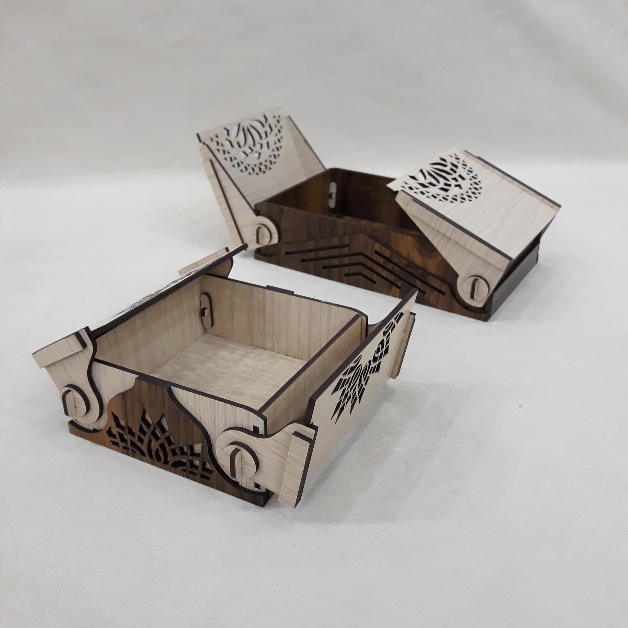 Laser Cut Gift Box in 2 Size With Lid, 3mm 1/8inch Wooden Gift Box ...