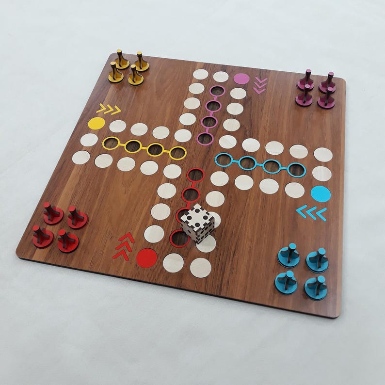 Ludo Board Game Laser Cut File, 3mm 4mm 1/8inch Wooden Ludo Family ...