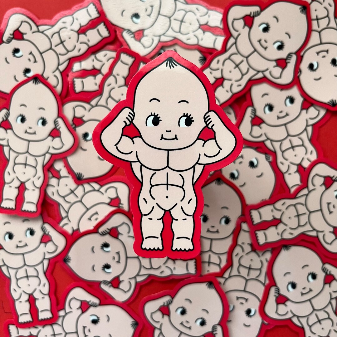 Gym Rat Kewpie Doll Vinyl Sticker | Kewpie Doll - Etsy