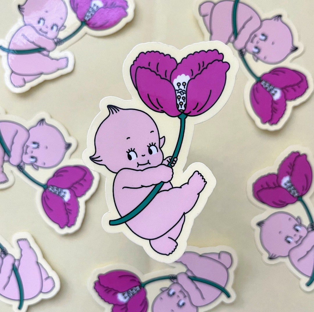 Flower Kewpie Vinyl Sticker - Etsy
