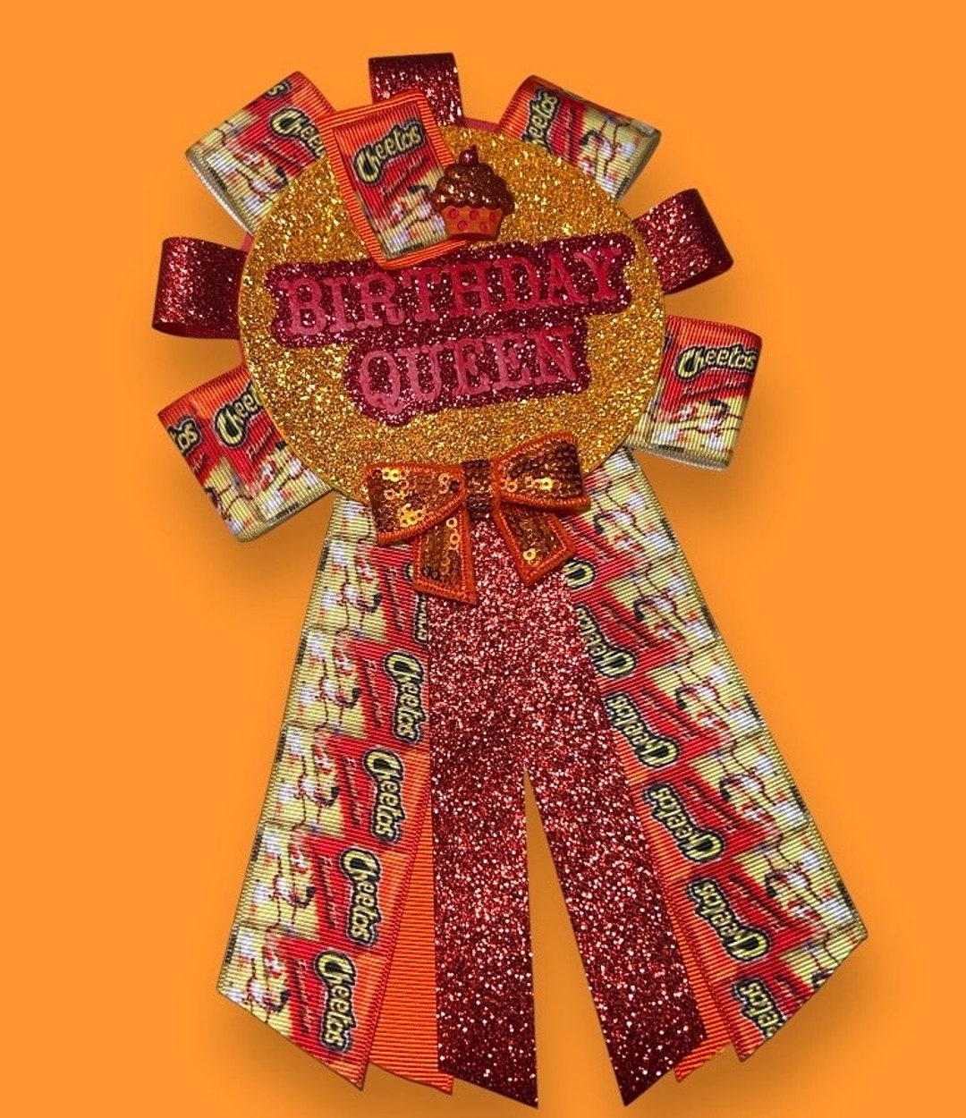 Hot Cheetos Theme birthday Queen Badge Clip Ribbon - Etsy