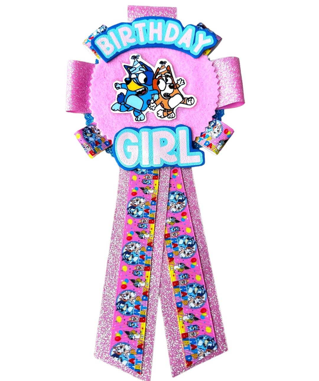Bluey Birthday Badge Clip birthday Girl Blue Dog - Etsy