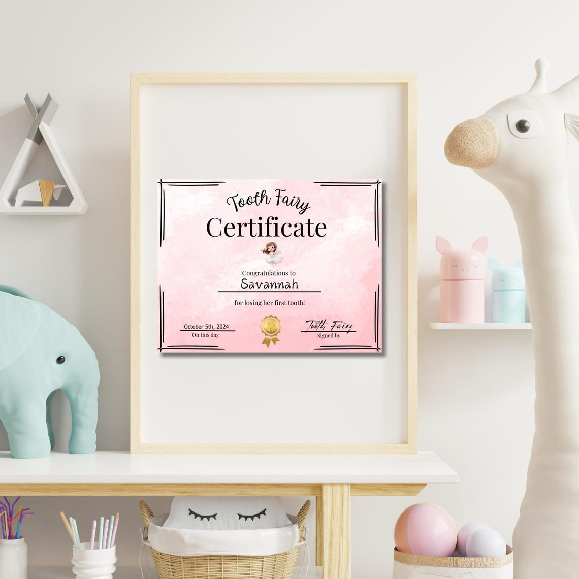 Tooth Fairy Certificate, First Tooth, Milestone, Printable, Pink - Etsy