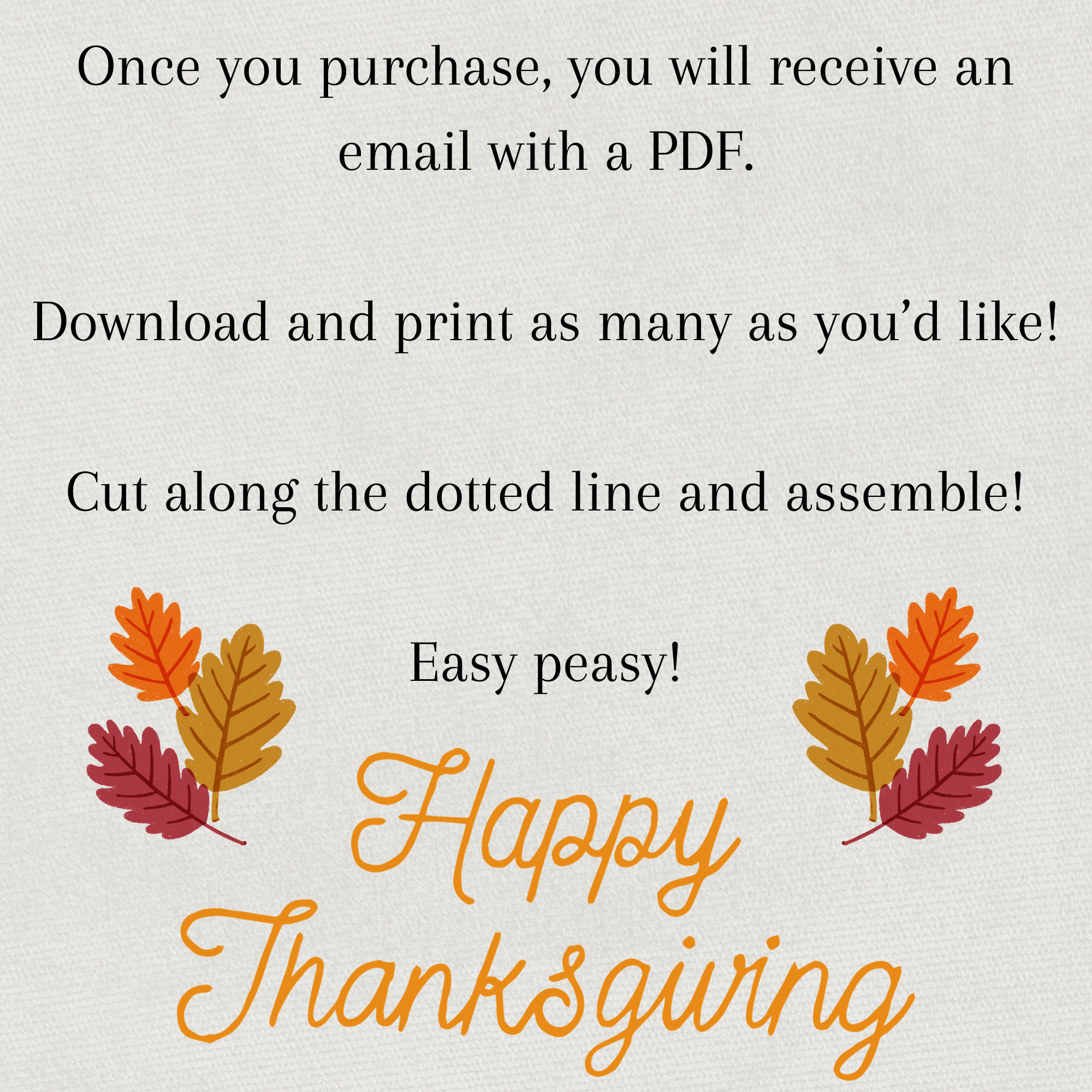 Thanksgiving Paper Chain, INSTANT DOWNLOAD, Print and Cut, Countdown or ...