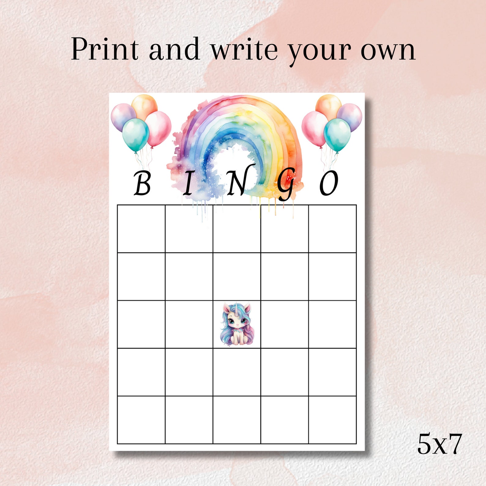 Unicorn Themed Birthday Party Game Templates, INSTANT DOWNLOAD, 5 ...
