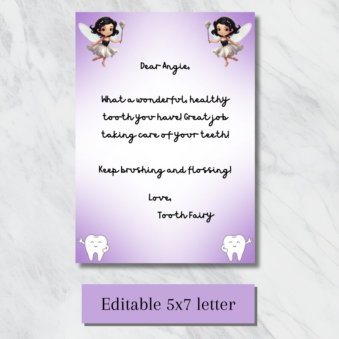 Letter From Tooth Fairy Template, INSTANT TEMPLATE, Edit and Print or ...