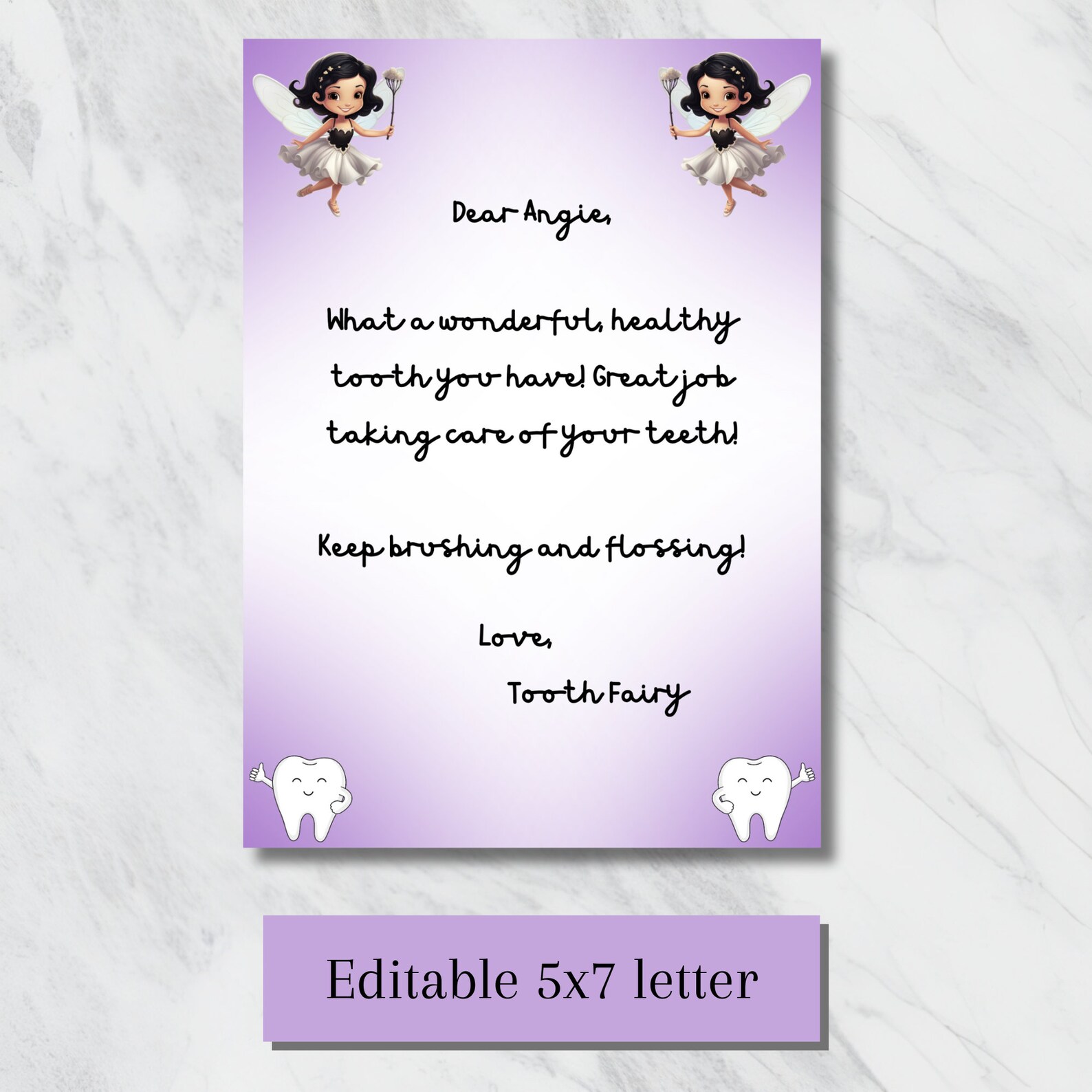 Letter From Tooth Fairy Template, INSTANT TEMPLATE, Edit and Print or ...
