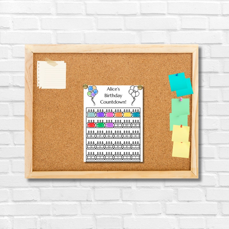 Birthday Countdown Template, INSTANT DOWNLOAD, Editable, Printable ...