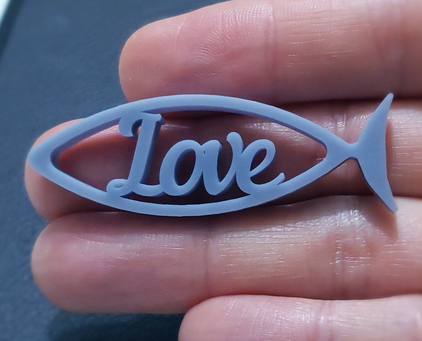 3D Printed Christian Fish : Jesus Faith Hope Love and Cross - Etsy