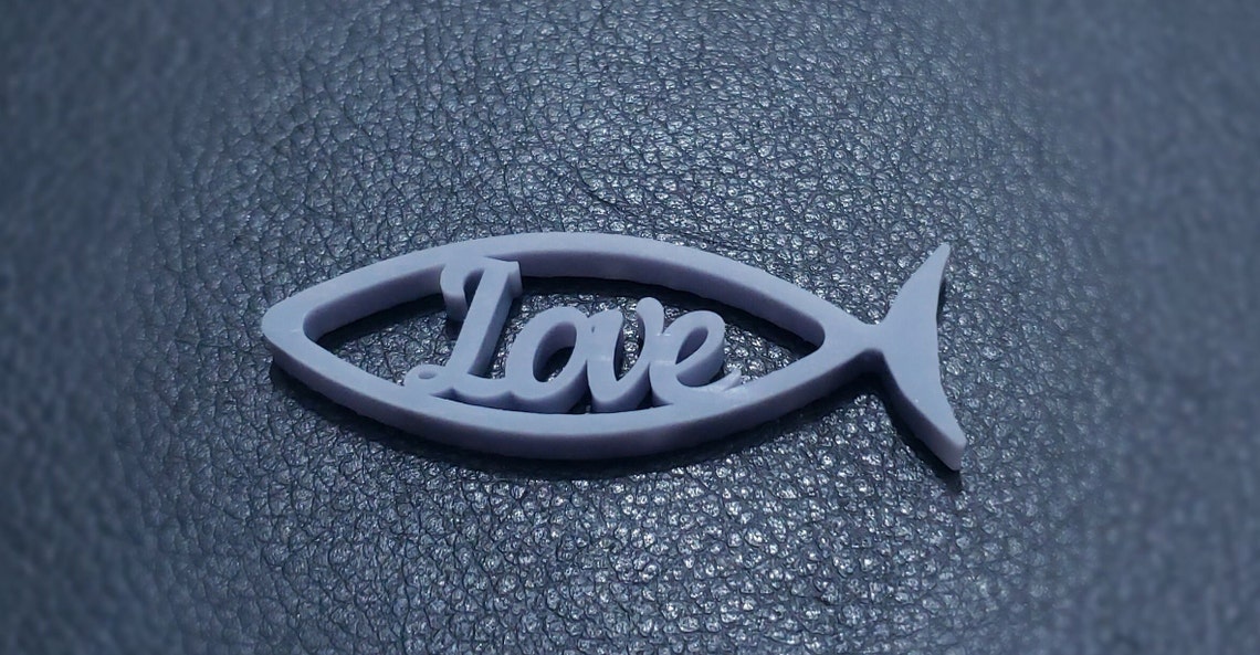 3D Printed Christian Fish : Jesus Faith Hope Love and Cross - Etsy