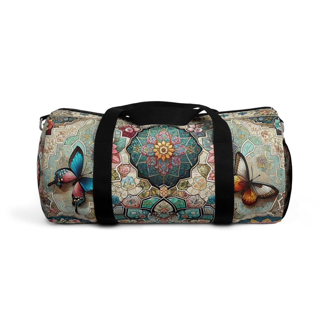 Duffel Bag Butterflies Duffel Flowers Travel Duffel Carry on Duffel ...
