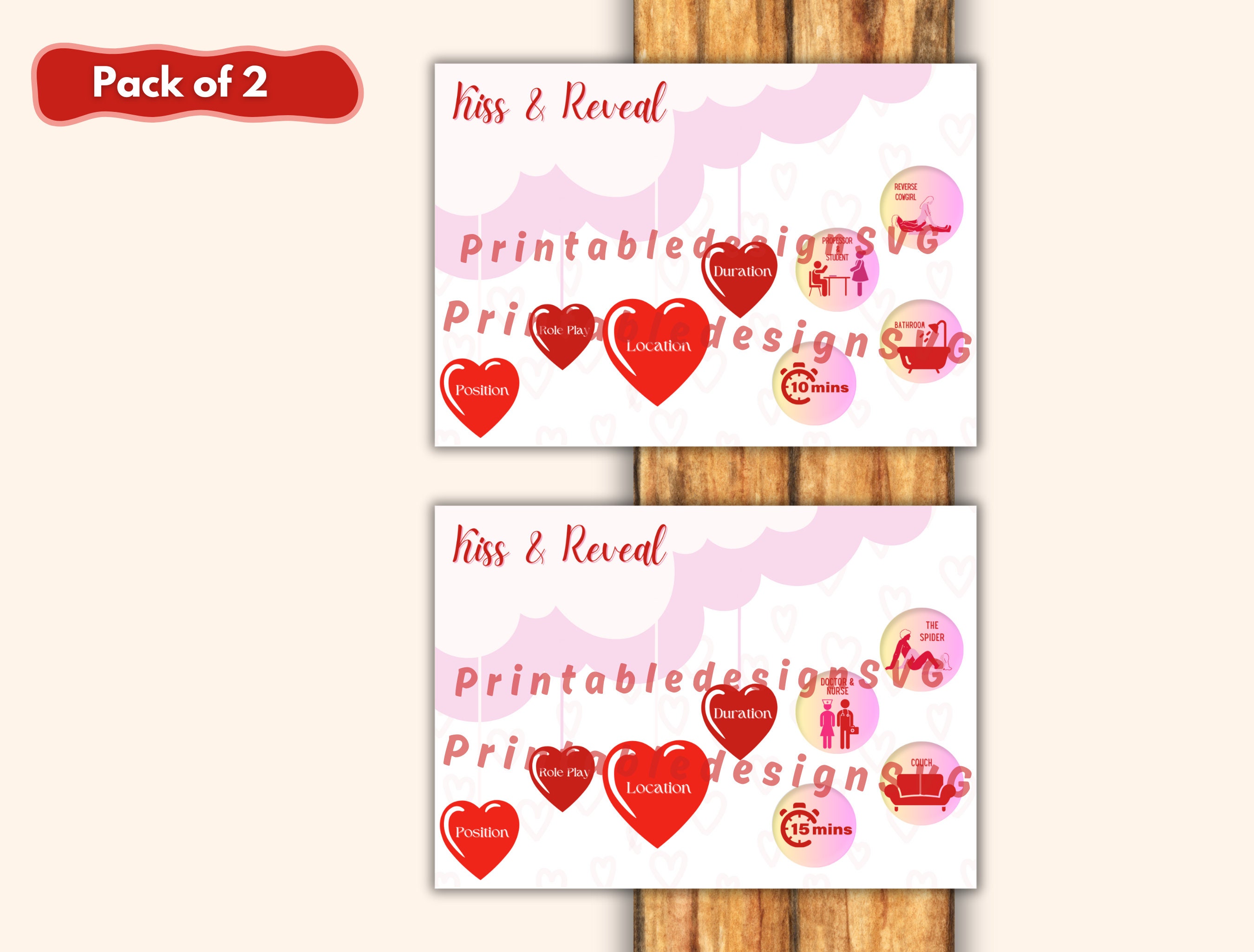 Pack of 2 Naughty Scratch Cards Birthday Gift for Her, Gift for ...