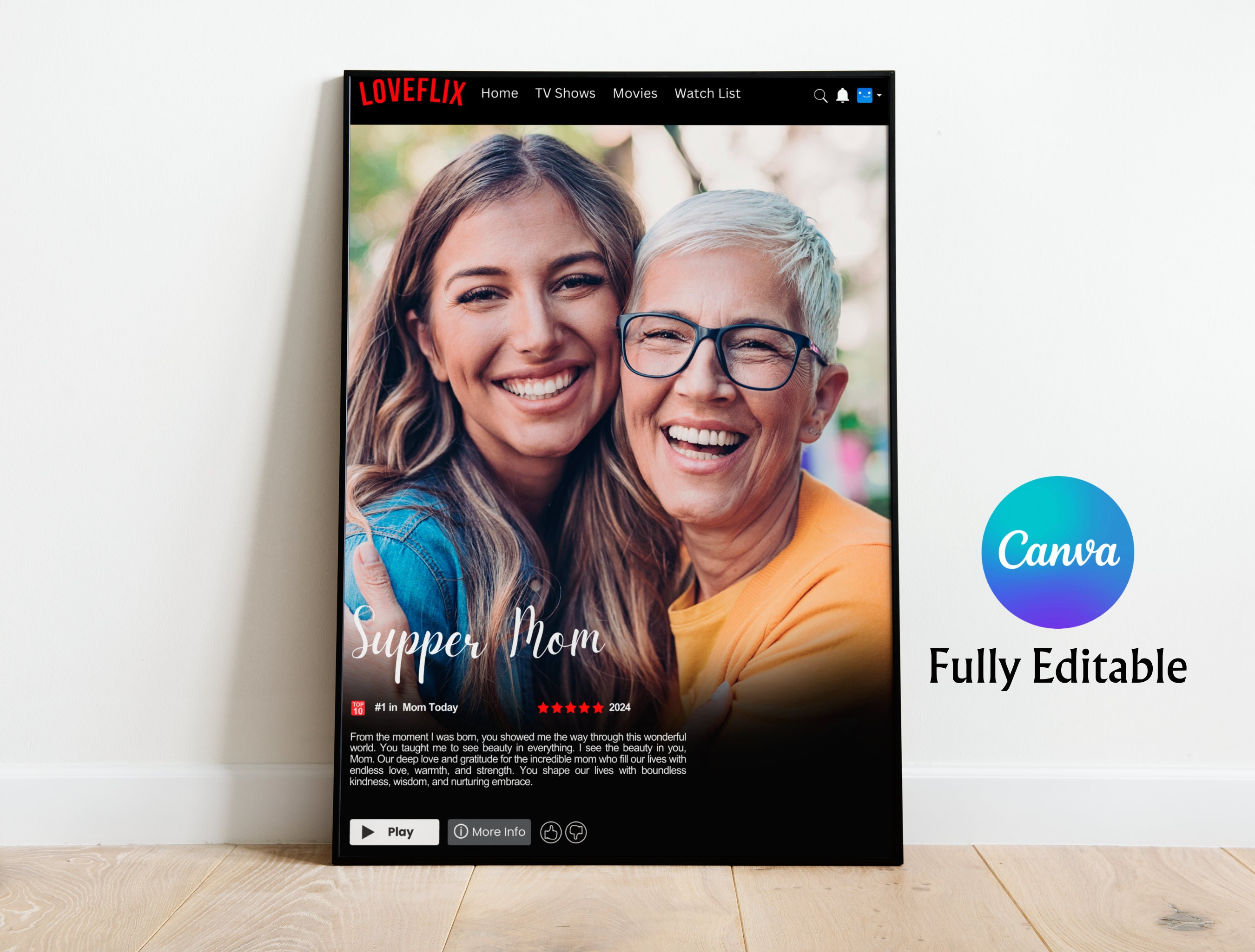 Personalized Movie Flix Poster Print From Your Photo, Movie Series ...