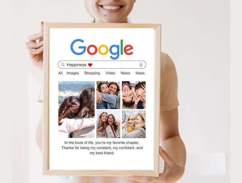 Best Friend Collage, Birthday Gift, Google Photo Frame, Best Friend ...