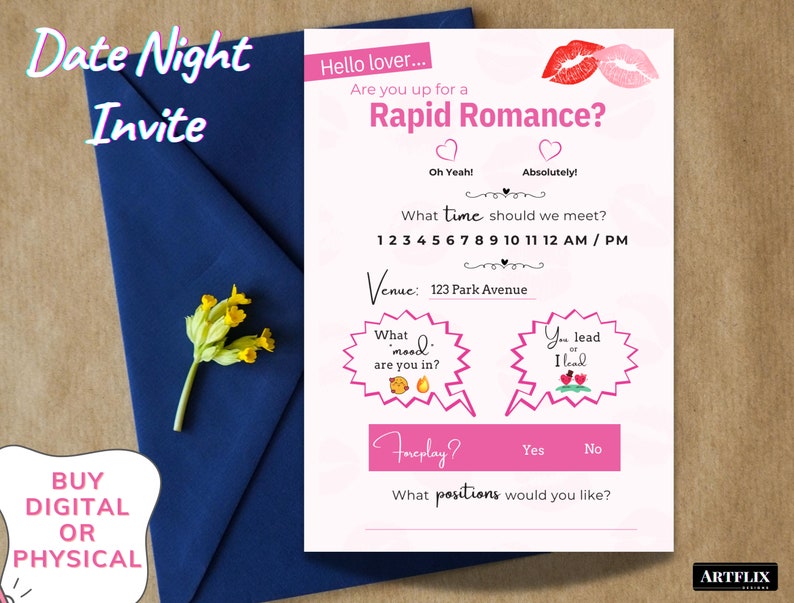 Animated Date Night Invitation: Romantic Private Party (PNG & PDF) - Etsy