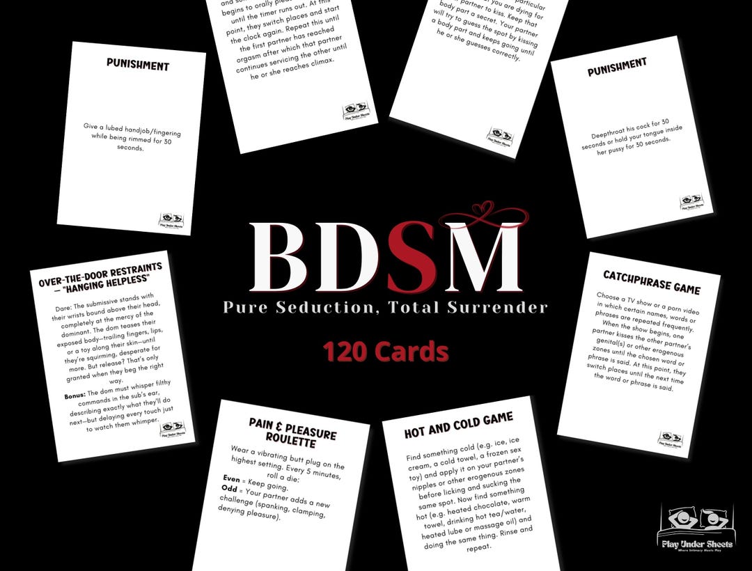 BDSM Card Game for Couples,kinky Printable Game, Dominance and ...