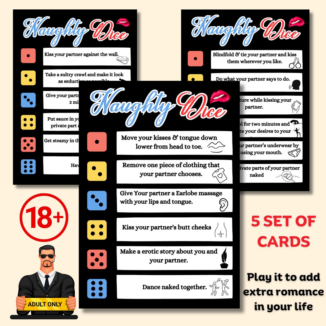 Couple Game, Set of 5 Dirty Dice Adult Game Cards Printable, Date Night Games Adult Only ...