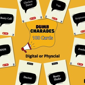 Dumb Charades Dirty Adult Game Cards, Funny Printable Card Games, Date ...