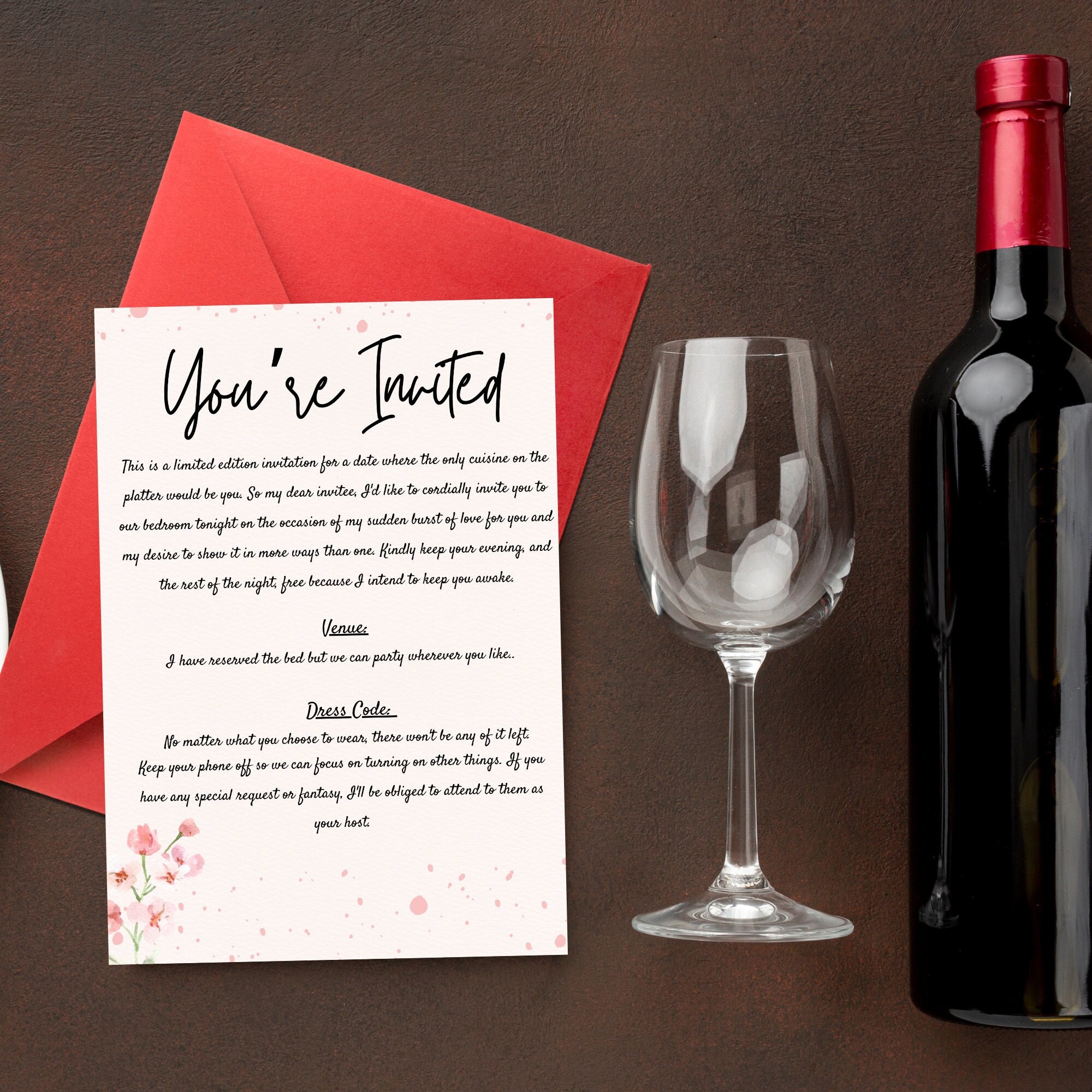 Adult Date Night Card Foreplay Invite Card, Couple Date Night ...