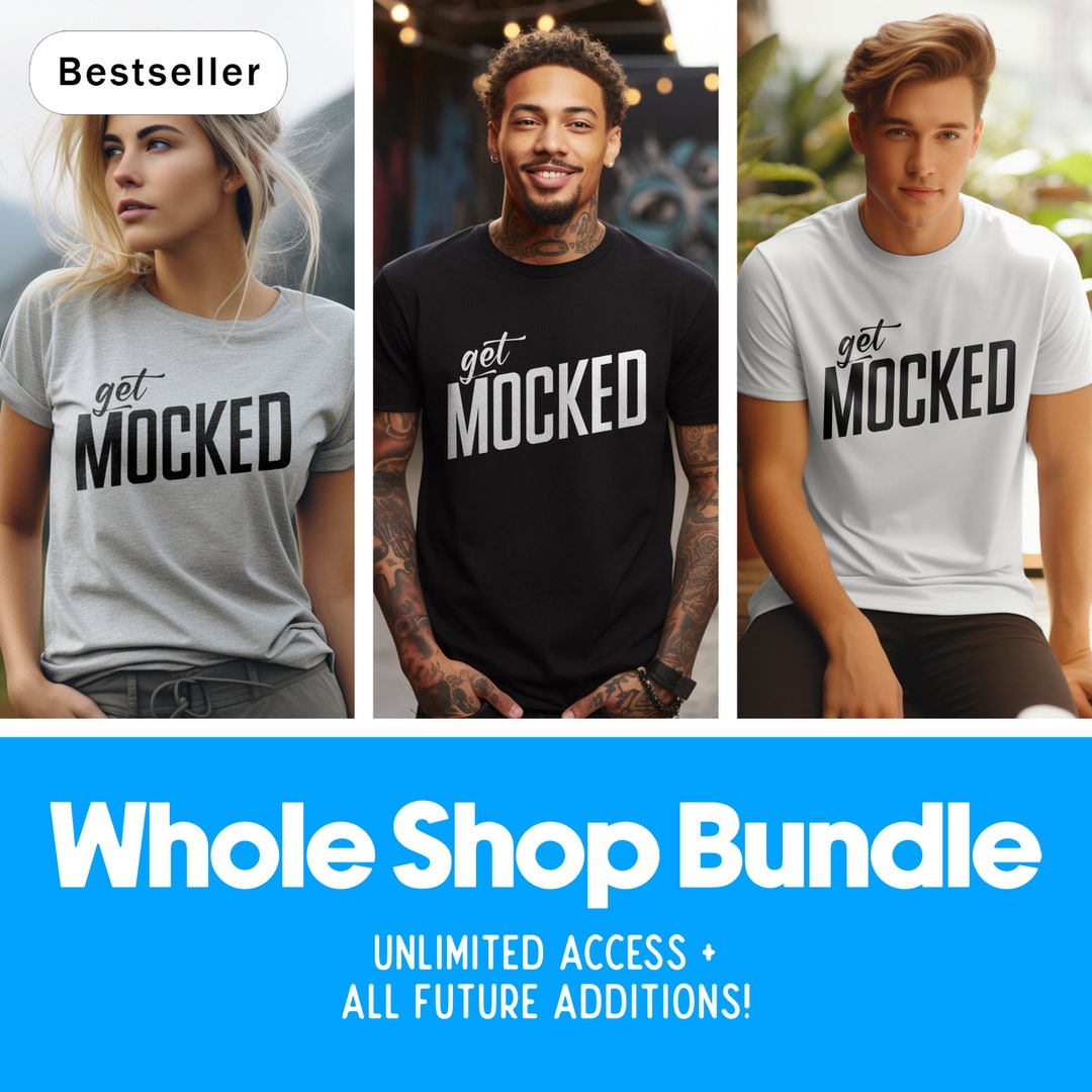 The Whole Shop Mockup Bundle, Bella Canvas Mockup Bundle, Gildan Mockup ...