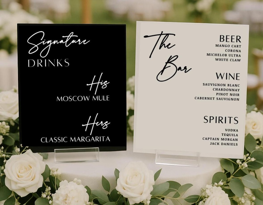 Wedding Bar Sign Decal: Custom DIY Vinyl Lettering for Acrylic, Mirror ...