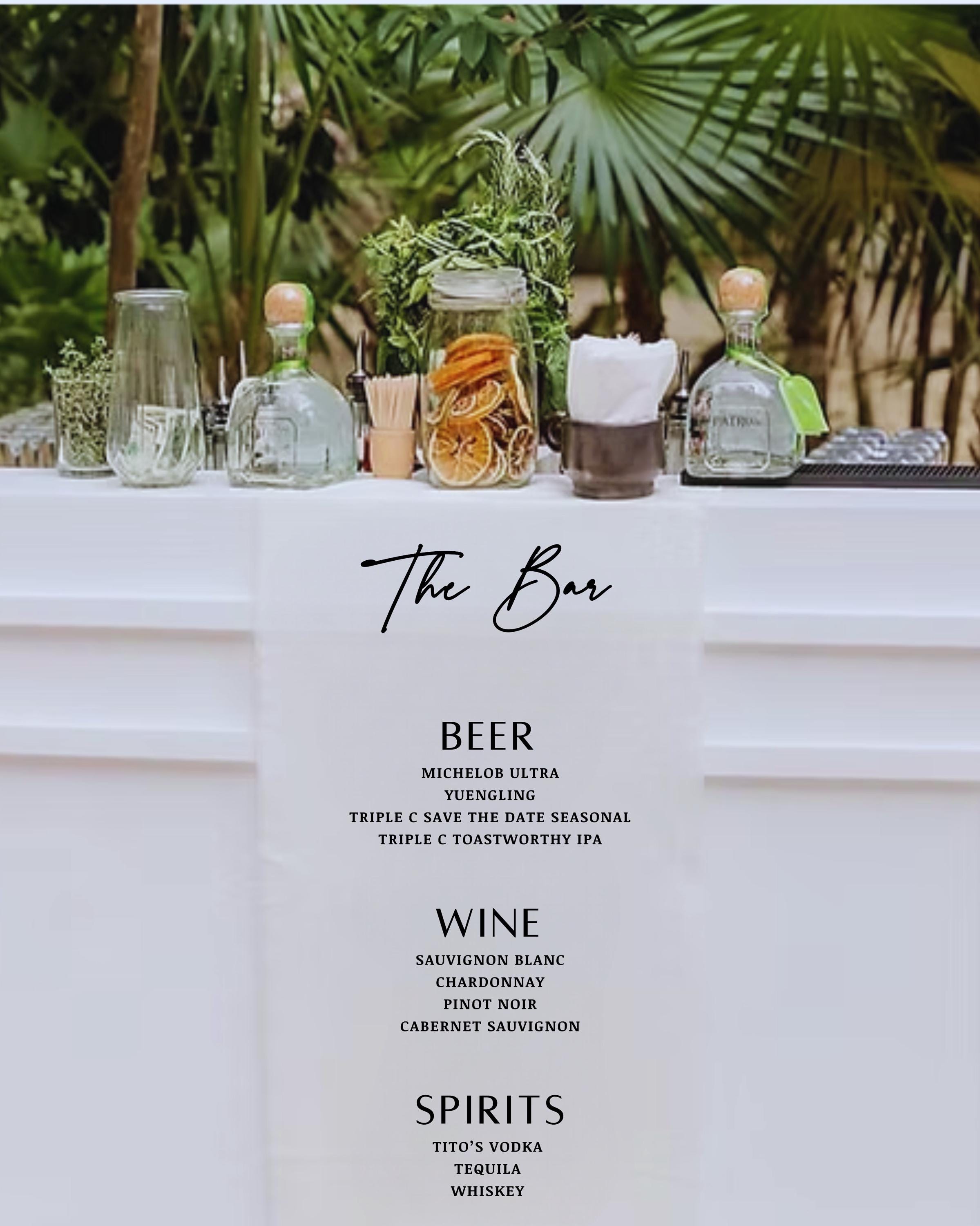 Wedding Bar Sign Decal: Custom DIY Vinyl Lettering for Acrylic, Mirror ...