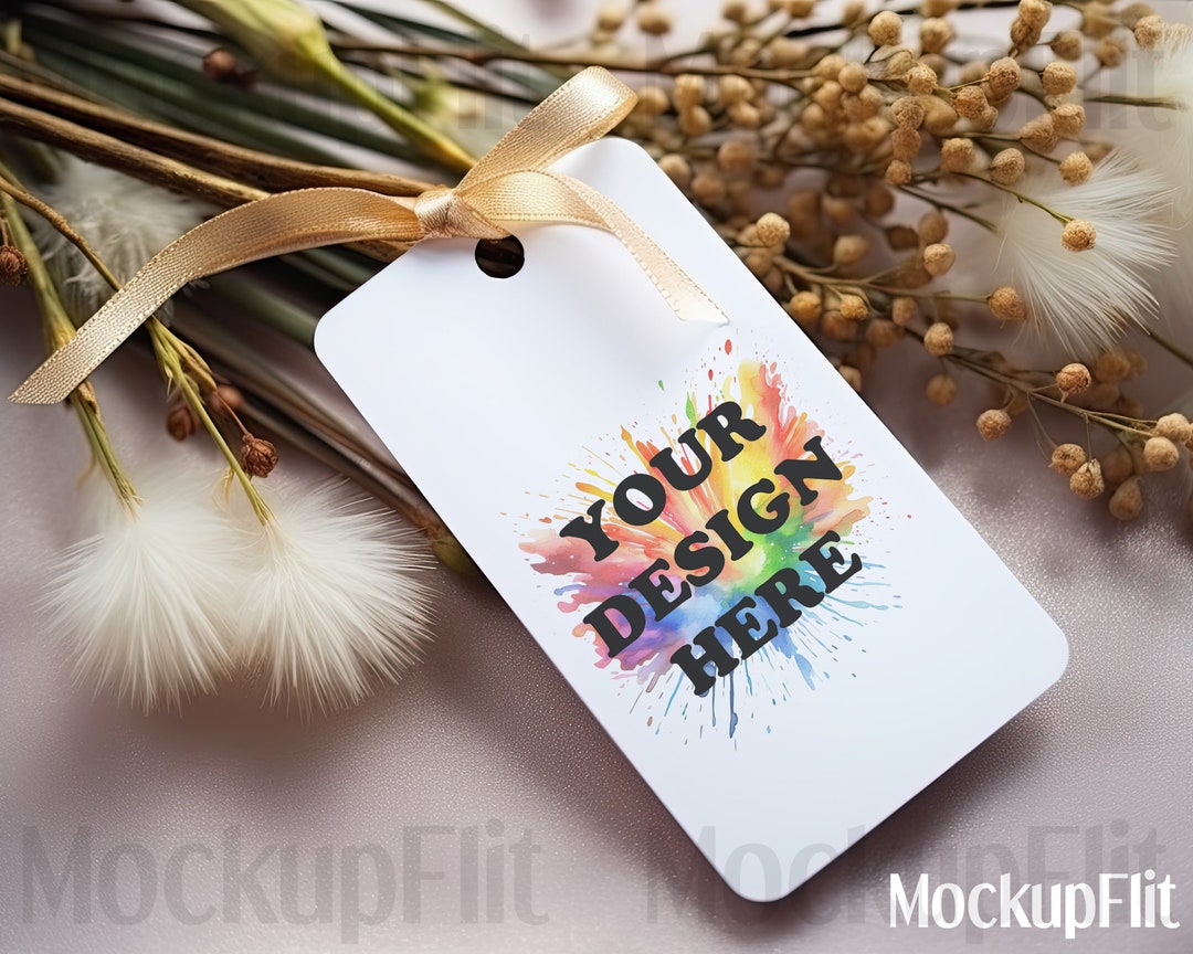 Christmas Mockup Blank White Gift Tag Mockup - Etsy