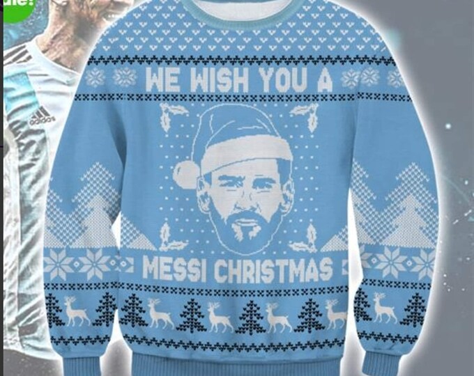 Messi Christmas Sweater Round Neck Long Sleeve Sweatshirt, HN111 - Etsy