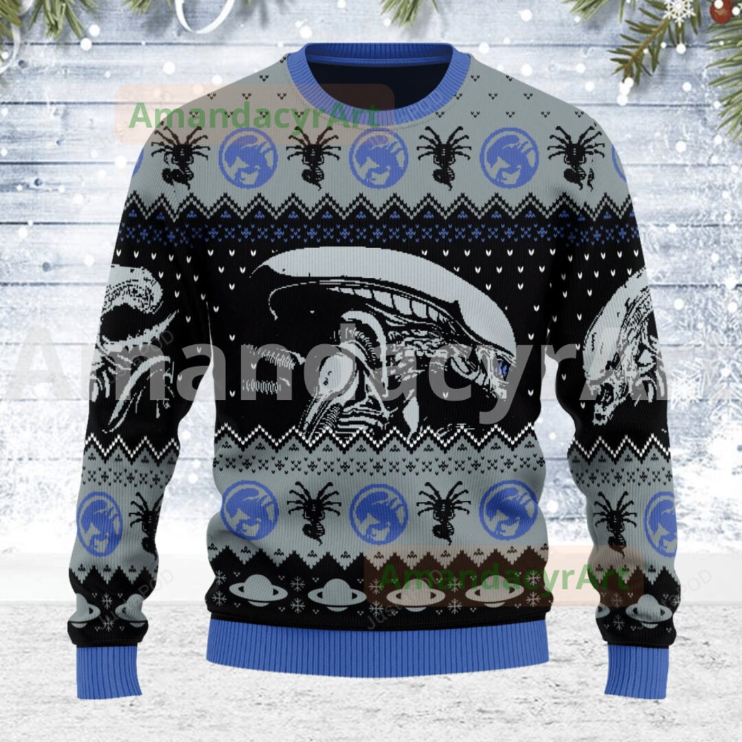 Alien Movie Xenomorph Ugly Christmas Sweater All Over Print - Etsy