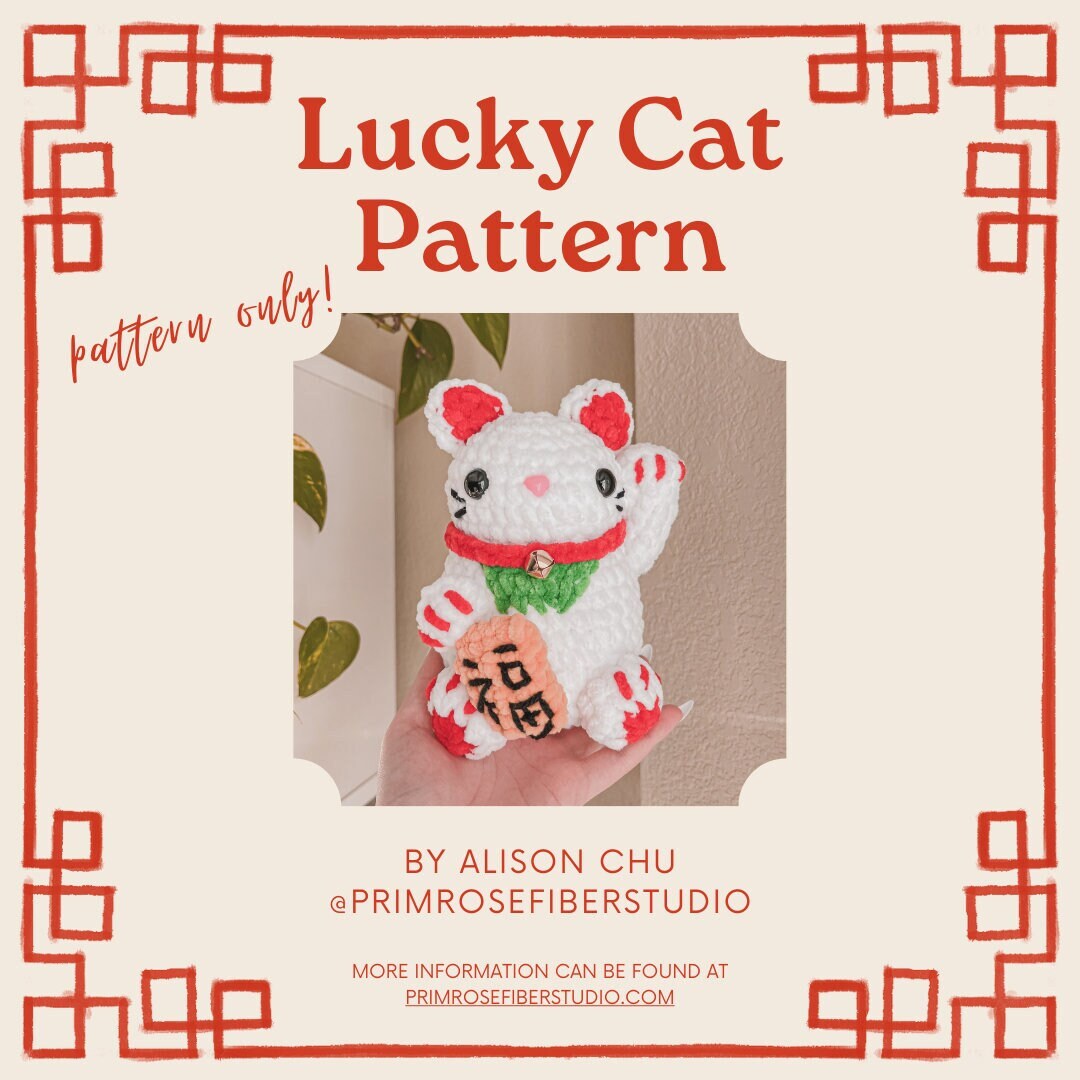 PATTERN ONLY for a Lucky Cat Crochet Amigurumi Plush - Etsy