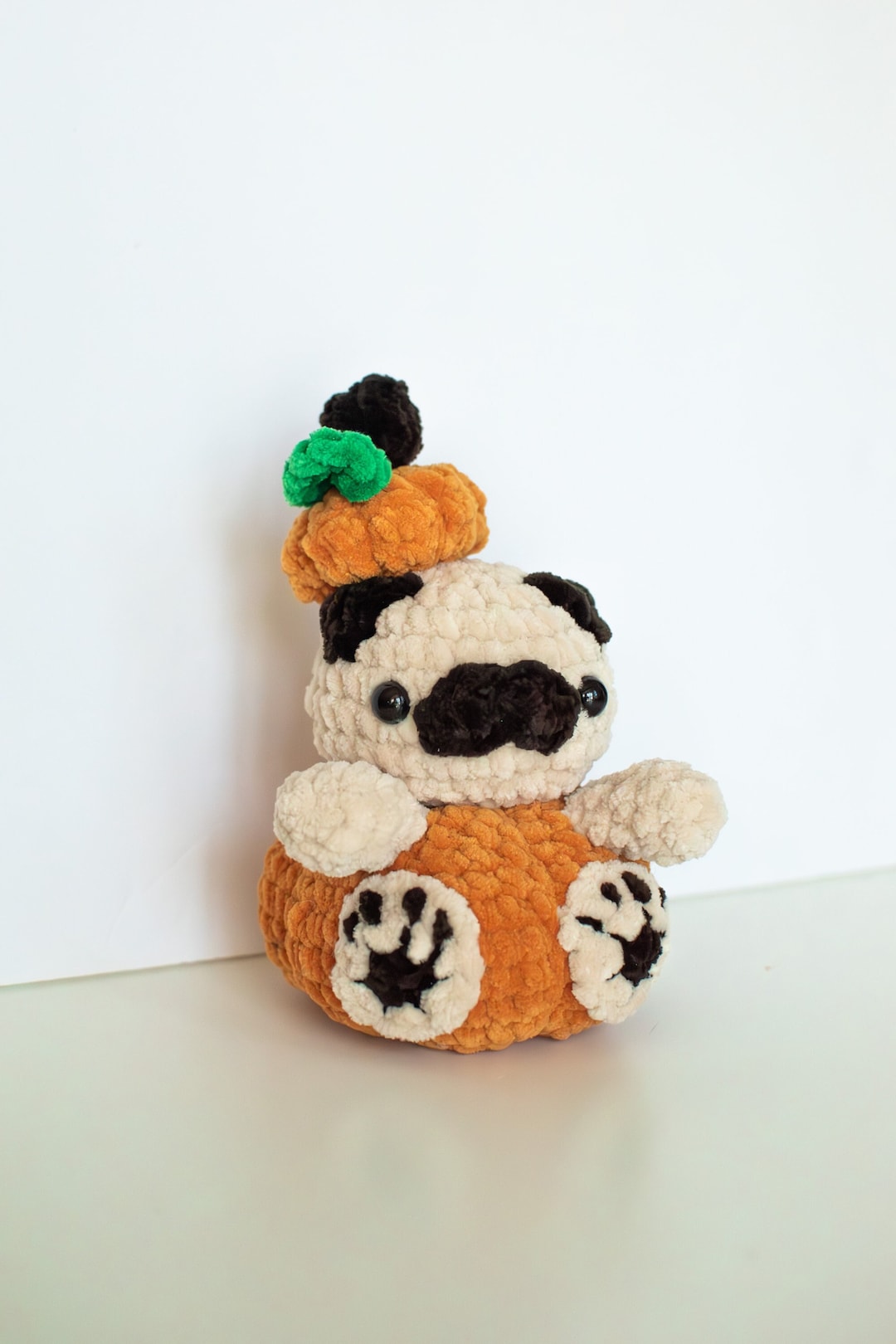 MADE TO ORDER Pug in a Pumpkin Crochet Plushie Amigurumi Stuffed Animal ...