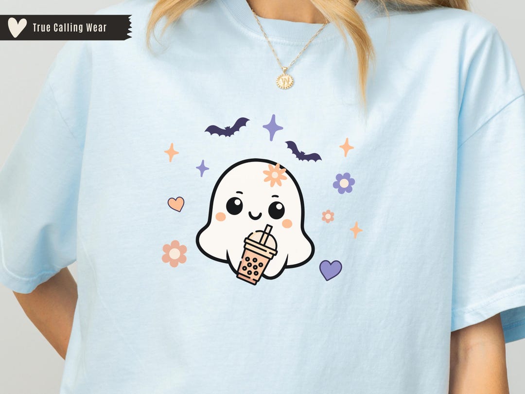 Floral Ghost Boba Shirt FREE SHIPPING Pastel Goth Shirt Kidcore ...