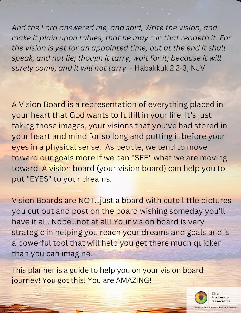 Vision Board Planner - Etsy