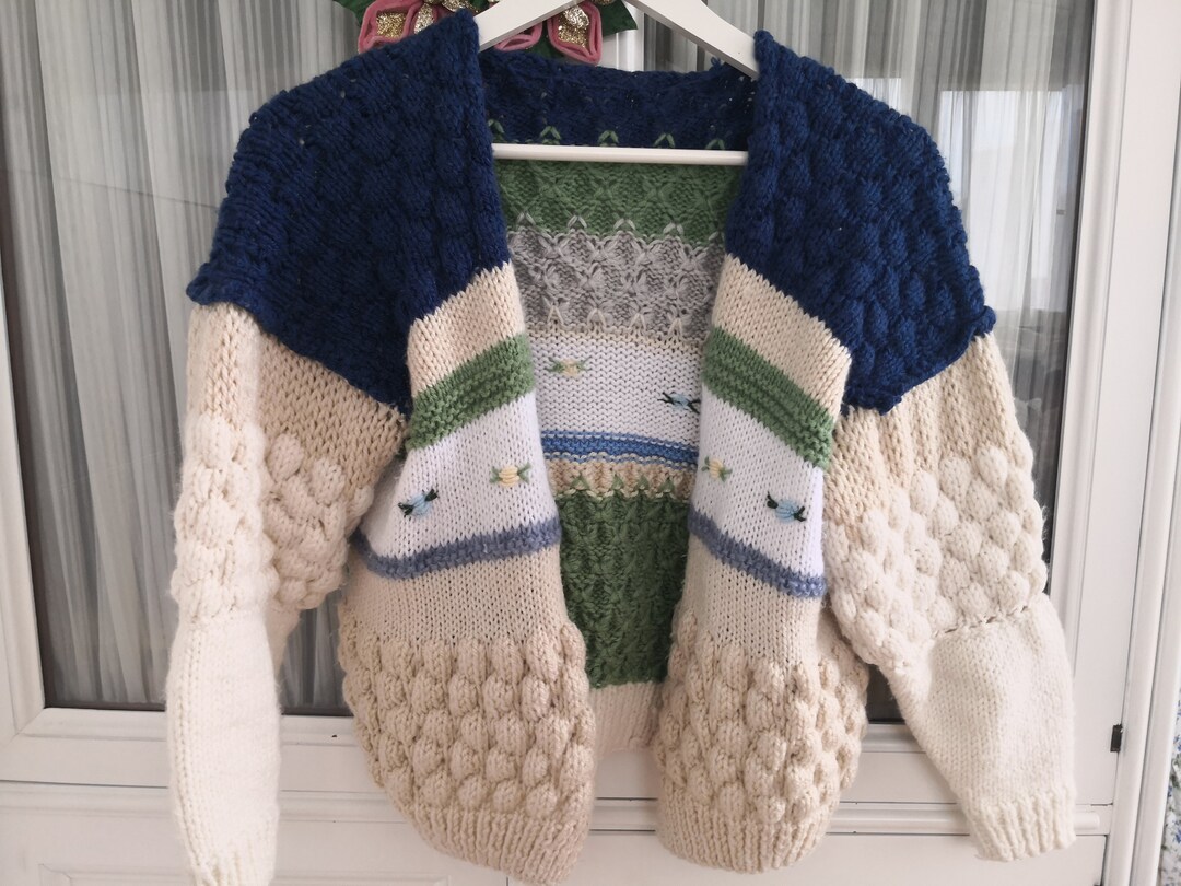 Knitted Jacket With Exclusive Handmade Design - Etsy