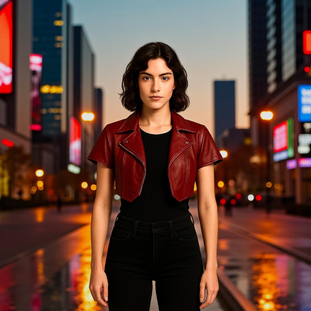 Handmade Cropped Red Leather Moto Jacket - Custom Fit - Etsy