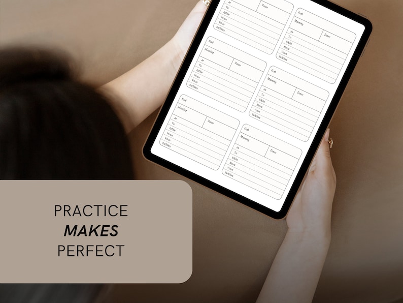 French Verb Conjugation Practice Sheets, Language Learning, Goodnotes ...